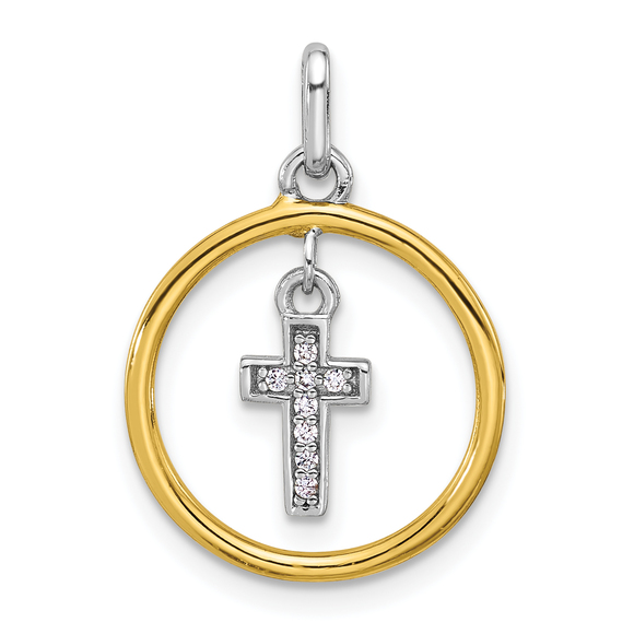 Hail Mary Gifts | Jewelry | Ss Rhplated Goldtone Polished Cz Dangle ...